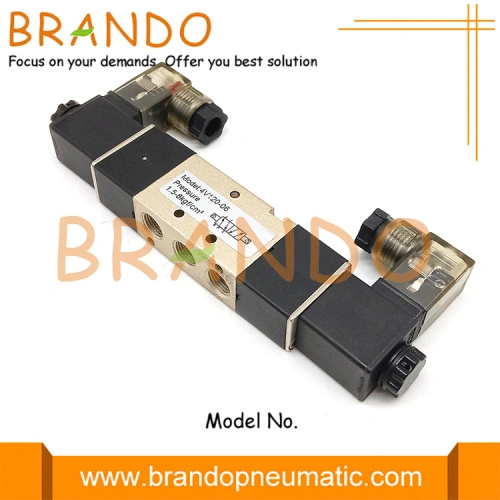 4V120-06 1/8'' DIN Connector Double Solenoid Pneumatic Valve China Manufacturers Suppliers ...